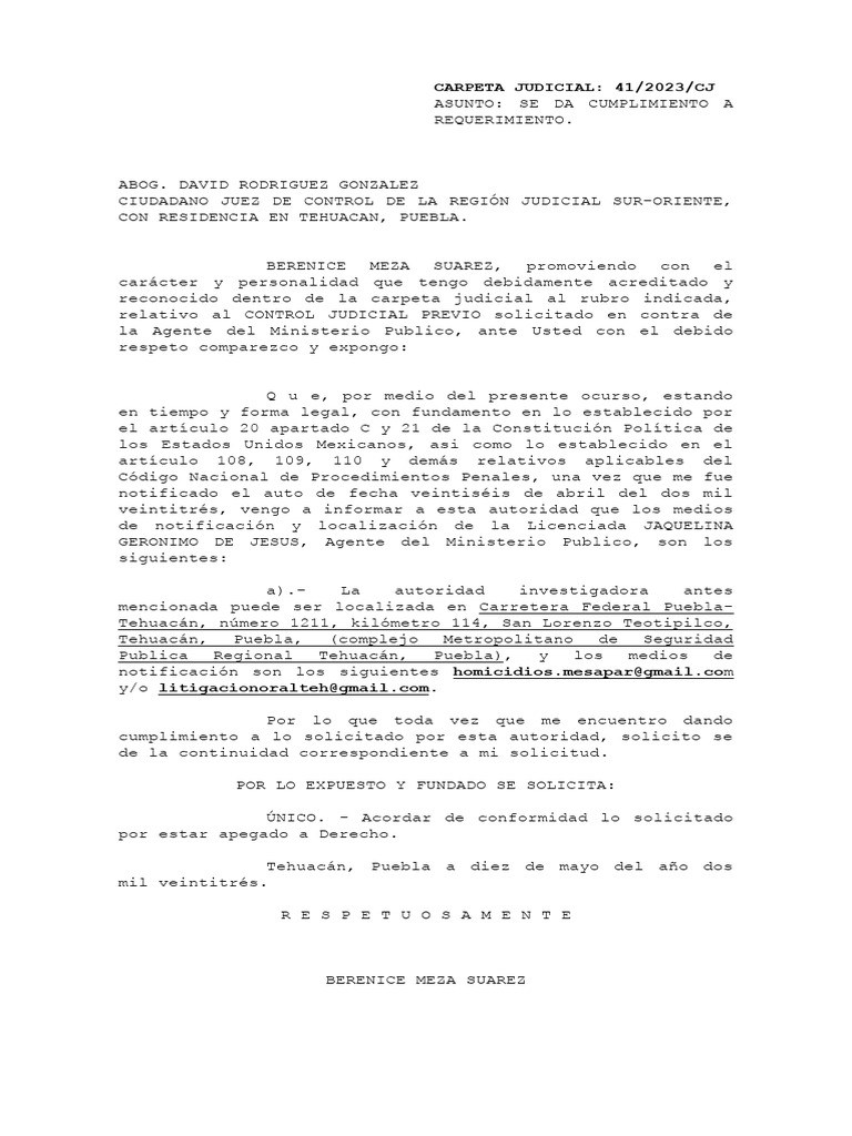 ESCRITO Devolucion de Inmueble | PDF | Caso de ley | Derecho penal