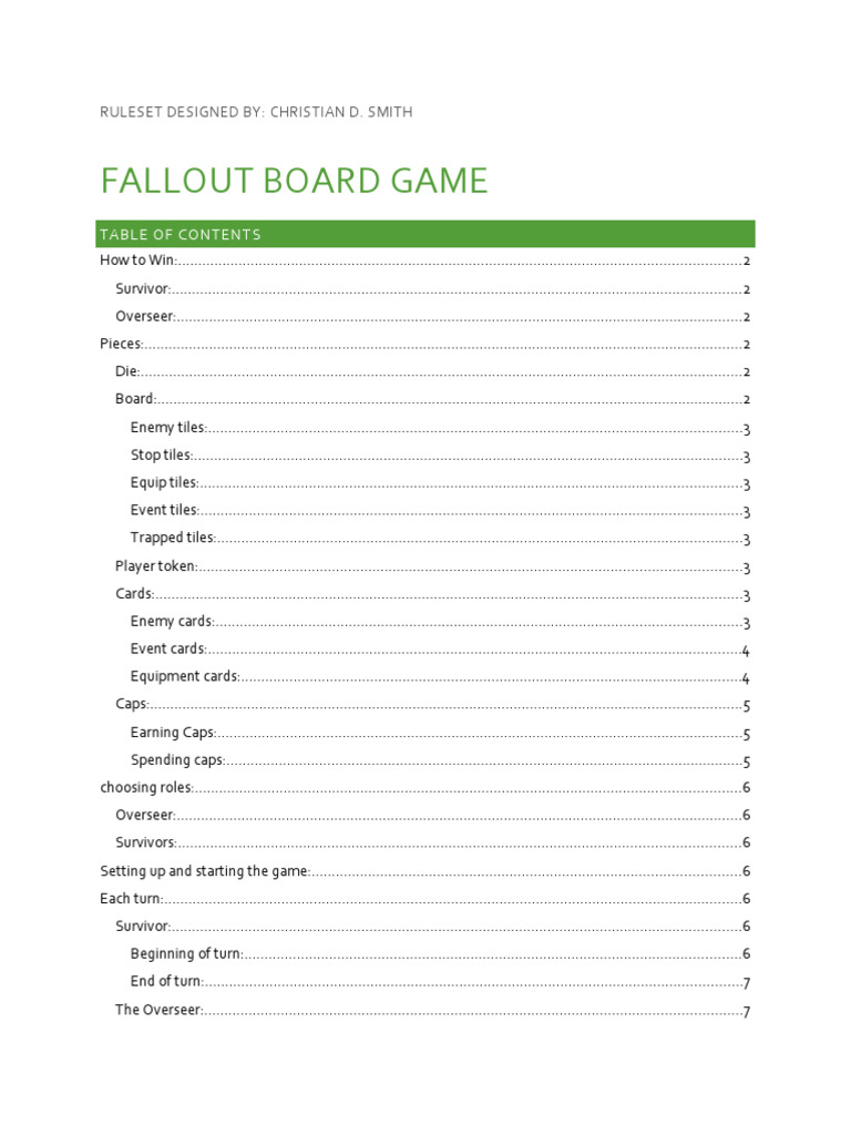 Fallout Board Game | PDF