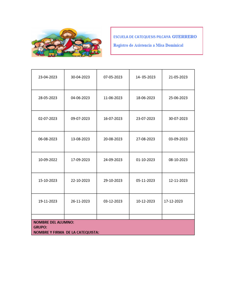 Hoja de Firmas para Misa | PDF