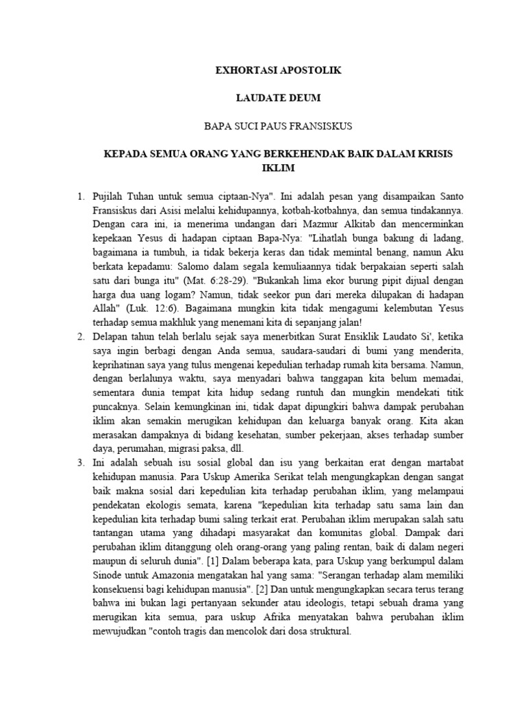 Exhortasi Apostolik Laudate Deum | PDF