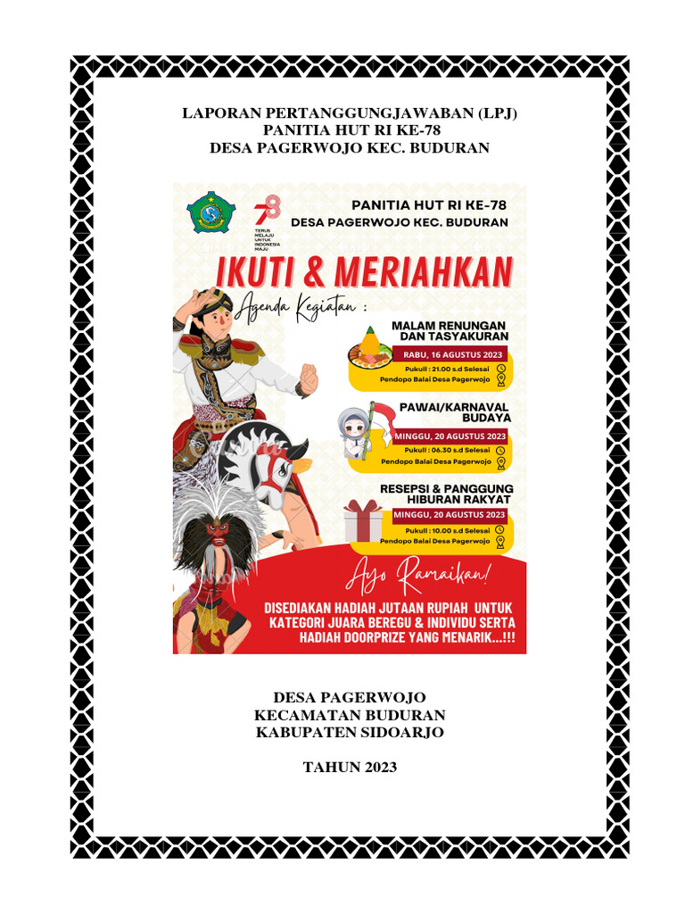 Lpj Panitia Hut Ke-78 | PDF