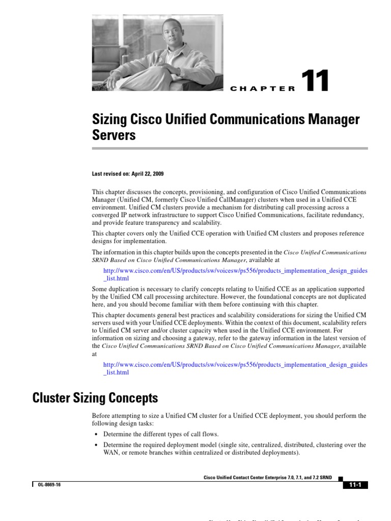 Sizing of CUCM | PDF | Computer Cluster | Server (Computing)