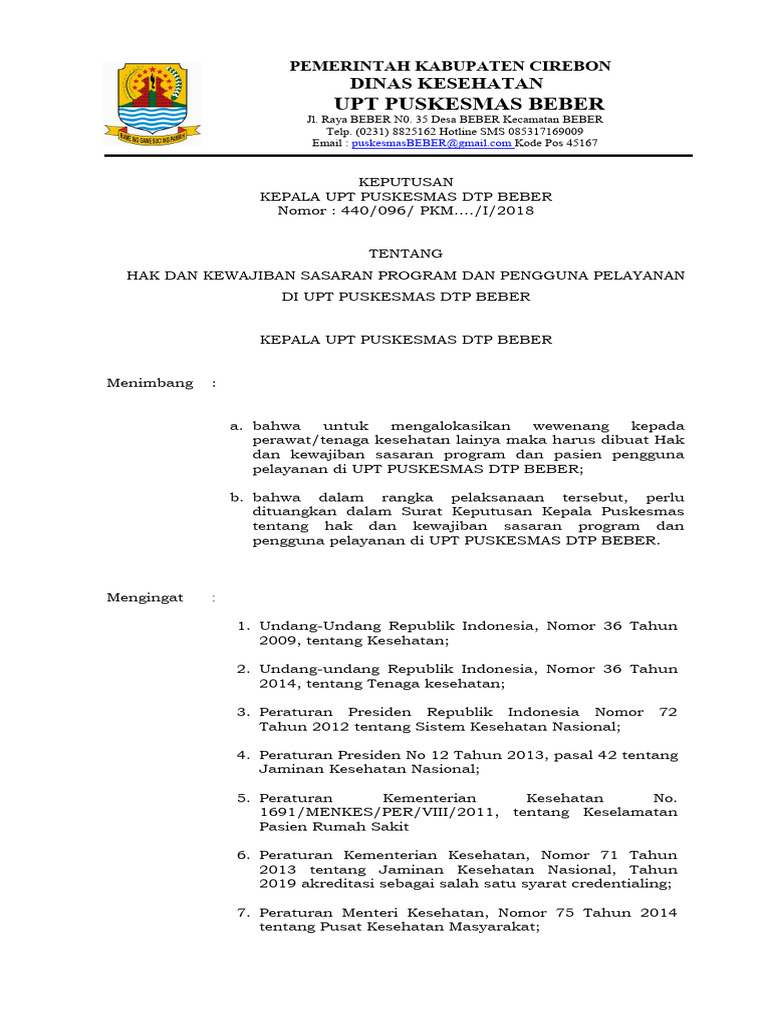 E.P. 5.7.1.1.... 96. SK Hak Dan Kewjbn SSRN PRGRM Dan Pengguna Pelynn PKM (Di Ganti DG SK No 005 ...