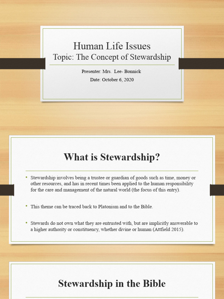 Lesson 2 - Concept of Stewardship | PDF