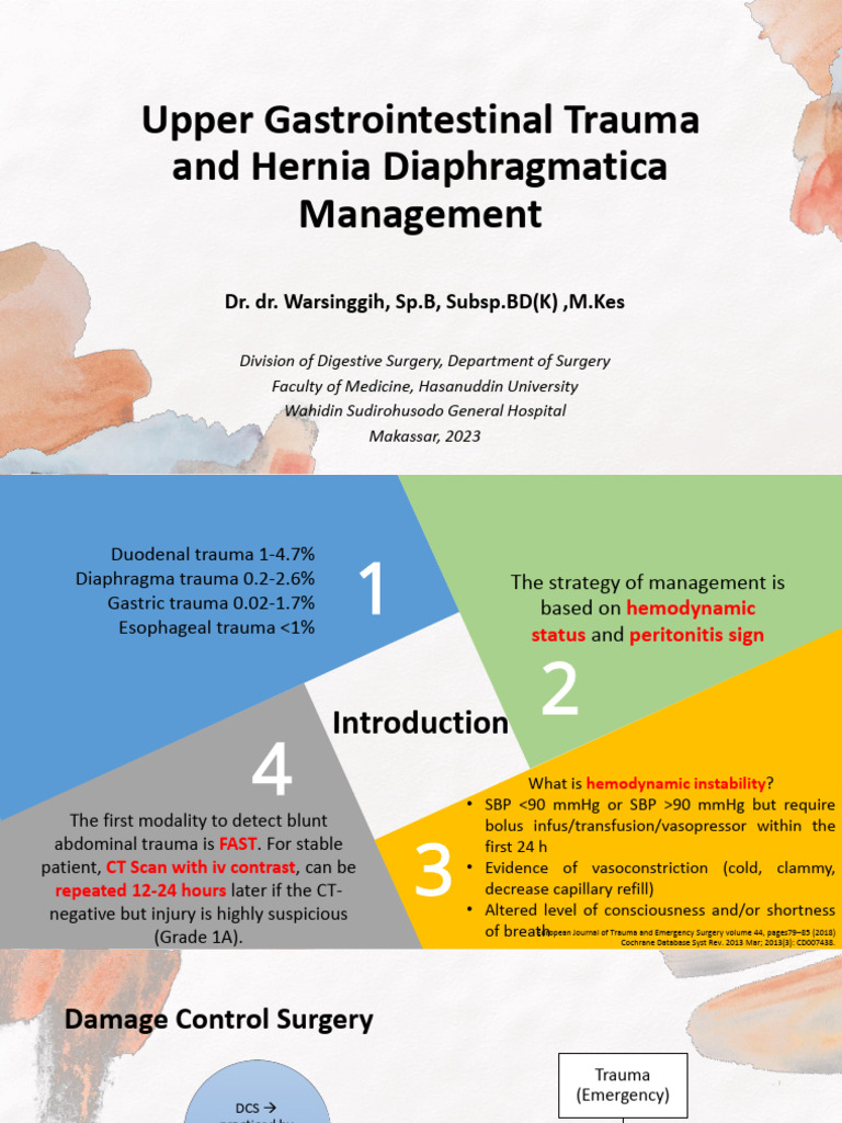 Upper GI Trauma Management by Dr. Warsinggih | PDF