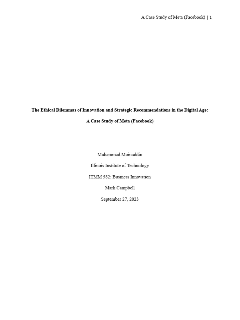 The Ethical Dilemmas of Innovation and Strategic Recommendations in The ...
