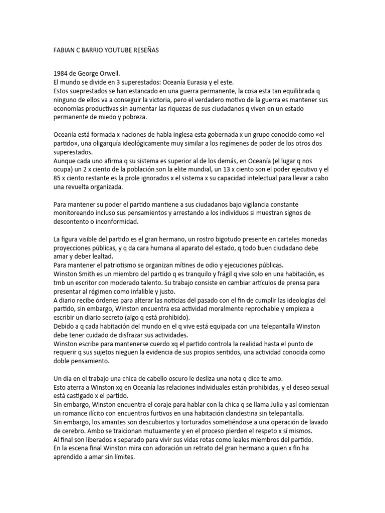 Fabian C Barrio Youtube Reseña1 | PDF | Franz Kafka | La metamorfosis