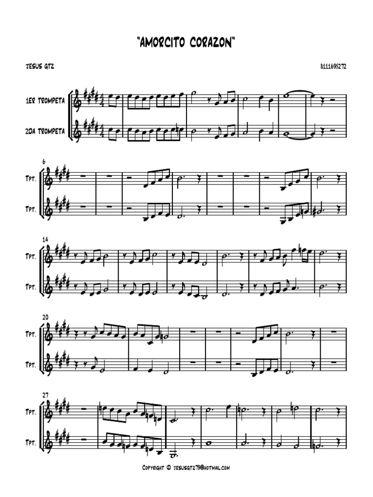 Amorcito Corazon - Partitura y Partes | PDF