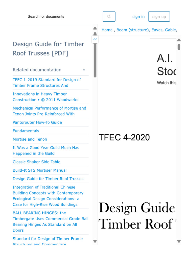 Canadian Design Guide On Trusses | PDF