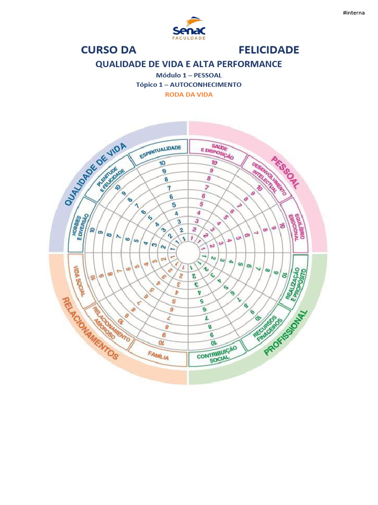 M1T1 - Autoconhecimento - Atividade Complementar - Roda Da Vida | PDF