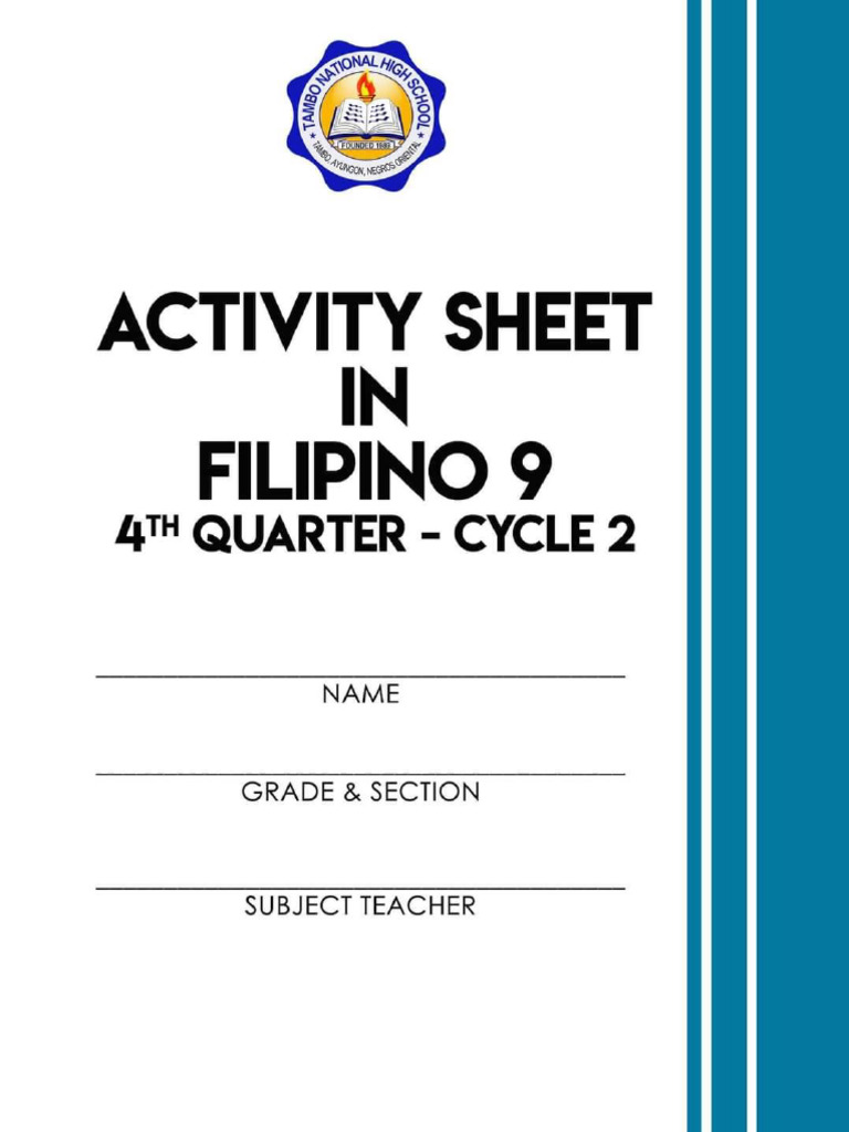 Fil 9 - 4q Cycle2 - Worksheet | PDF