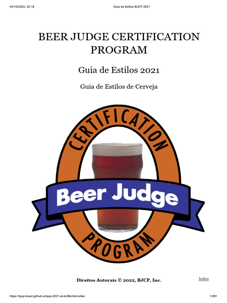 Guia de Estilos de Cerveja BJCP 2021 | PDF