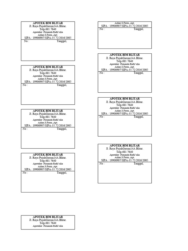 Label + Etiket Putih Kecil | PDF