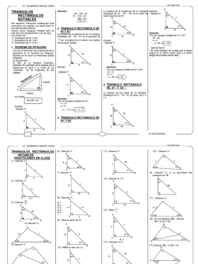 5TO-Triangulos Notables | PDF