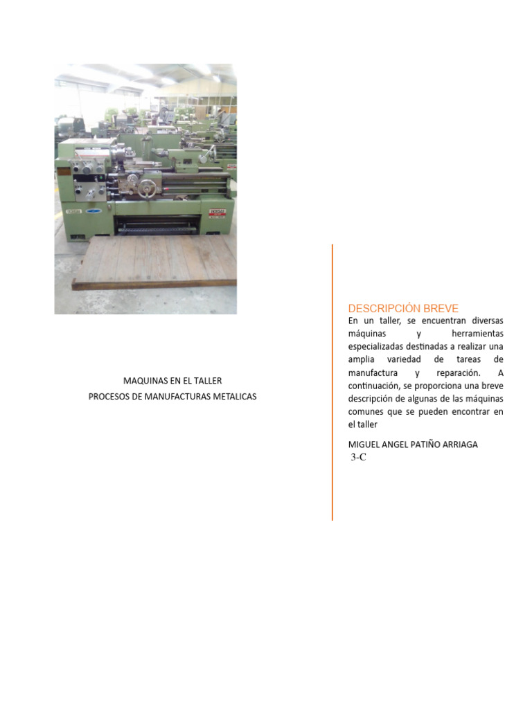 Maquinas en El Taller | PDF