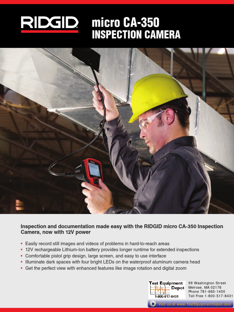 RIDGID CA-350 Inspection Camera Guide | PDF | Camera | Video
