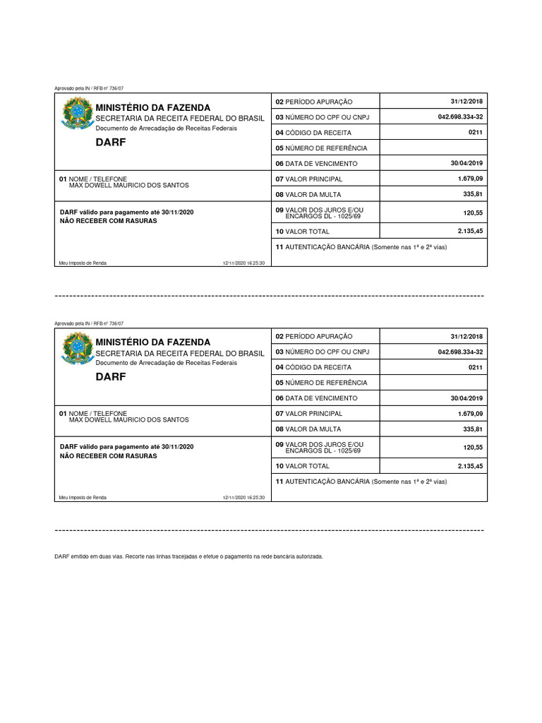Irpf D 2019 2018 0211 | PDF