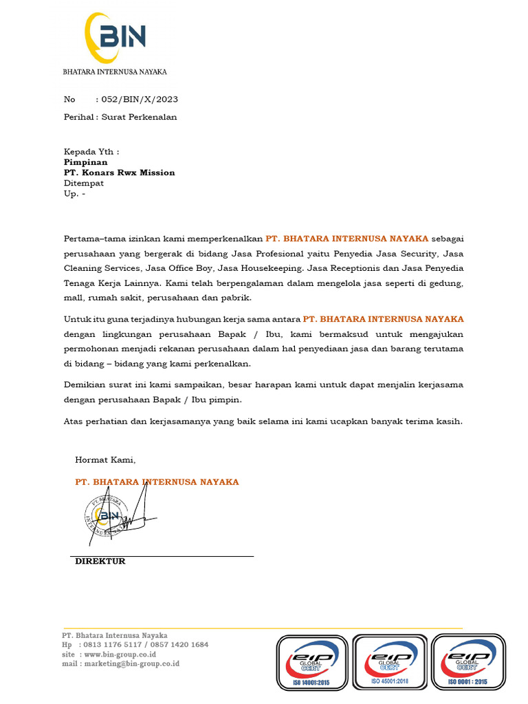 Penawaran PT. Konars Rwx Mission - Security (3) | PDF