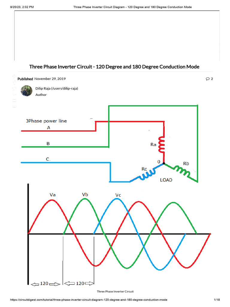 Three Phase Inverter Circuit Diagram - 120 Degree and 180 Degree ...