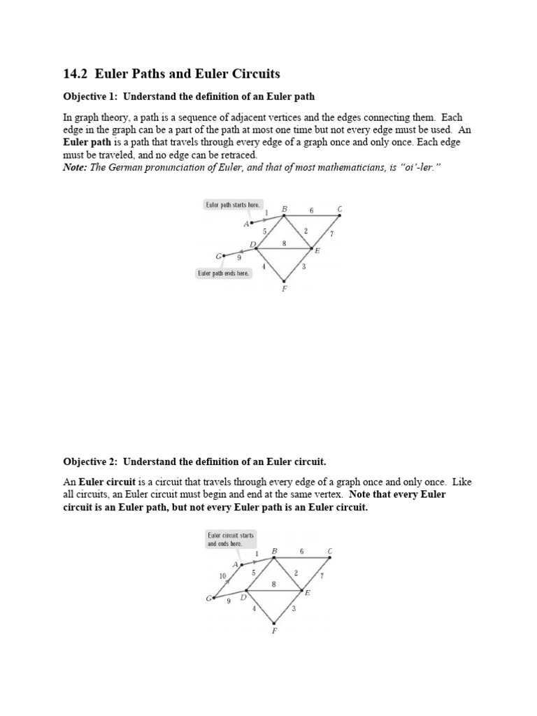 14.2 Euler Paths and Euler Circuits | PDF