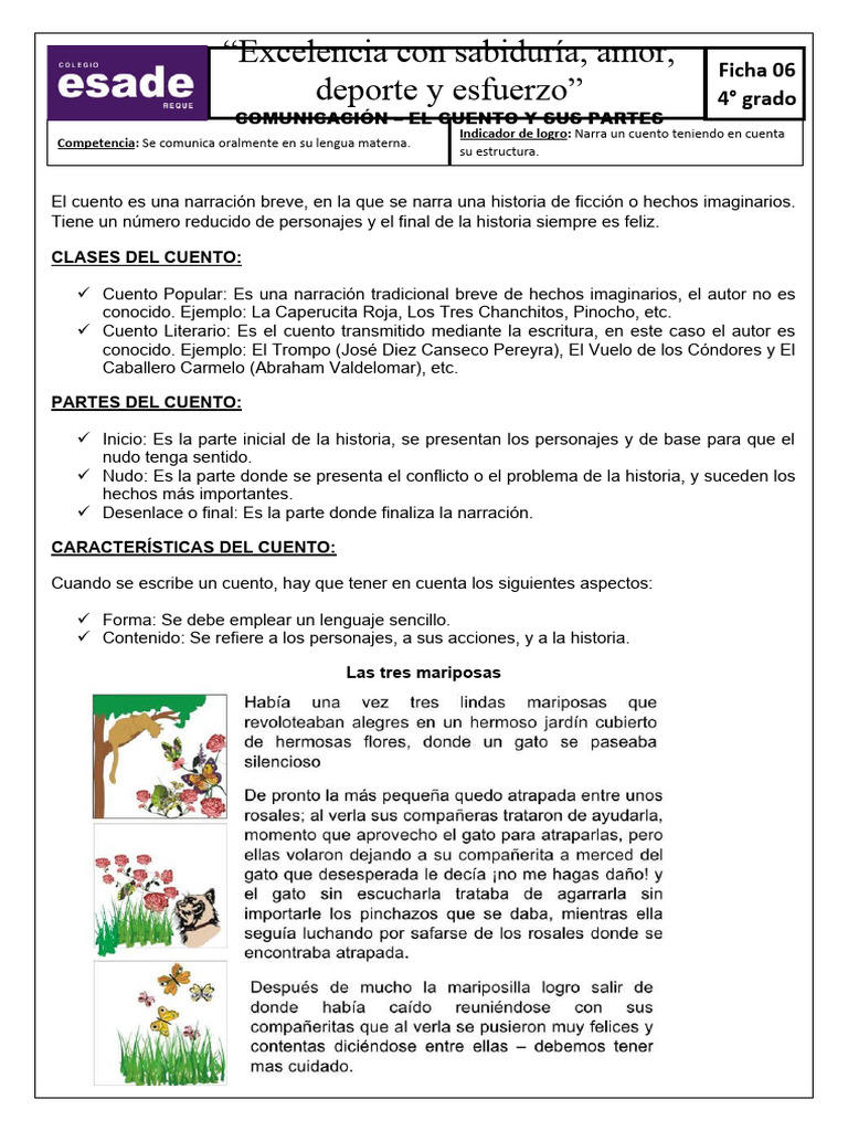 EL CUENTO Y SUS PARTES - COMUNICACIÓN | PDF