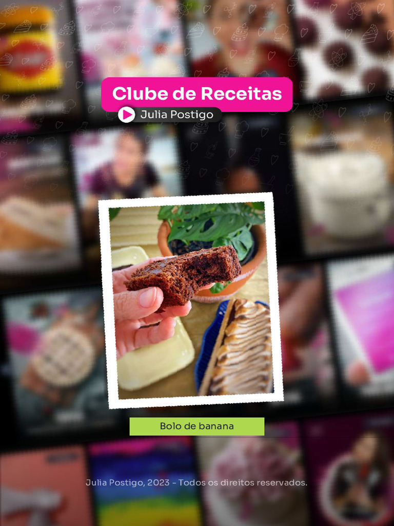 Bolo de Banana - Clube de Receitas Julia Postigo | PDF