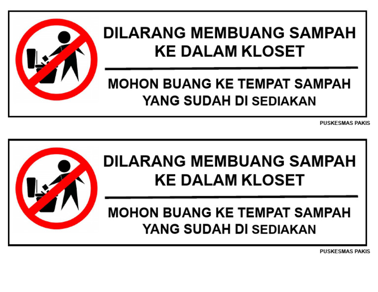 Dilarang Membuang Sampah Di Kloset.. | PDF