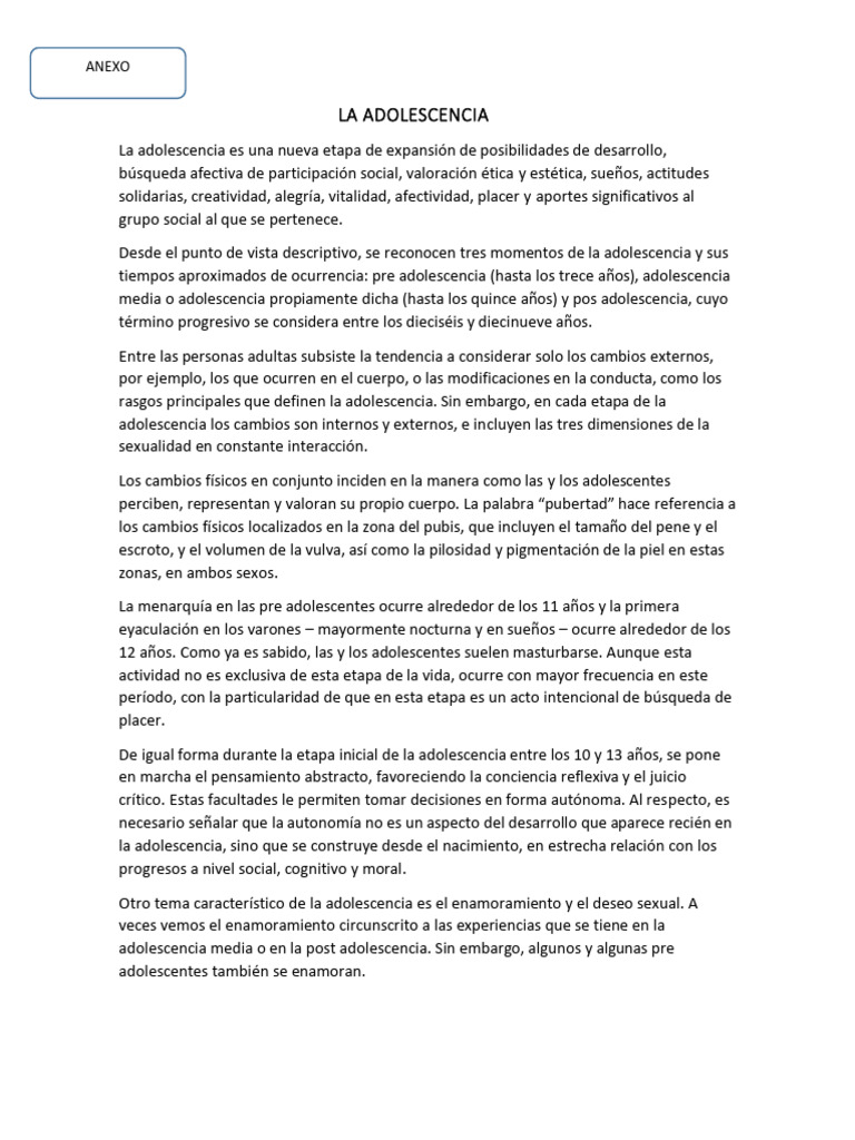 Anexo La Adolescencia | PDF | Salud y bienestar