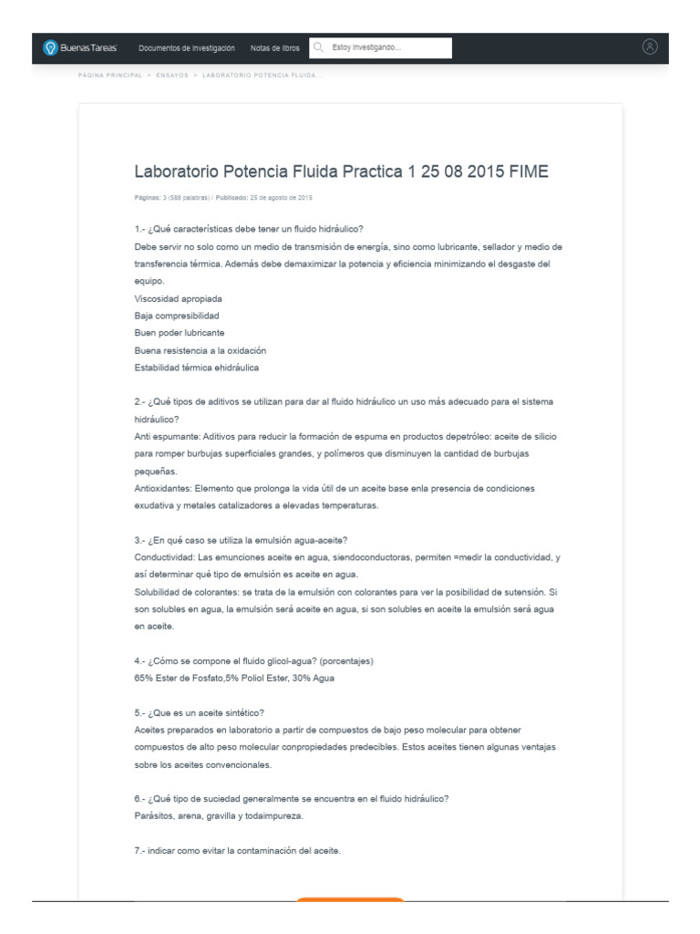 Laboratorio Potencia Fluida #1 | PDF | Tecnología