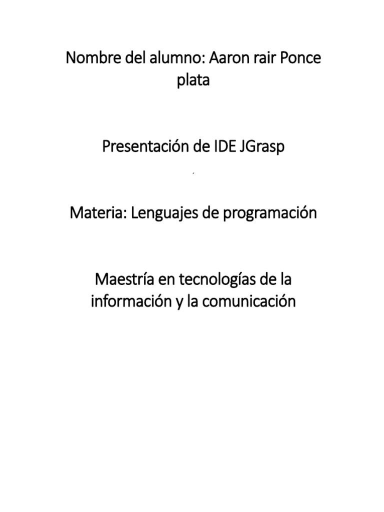 IDE JGrasp: Guía para Programadores | PDF