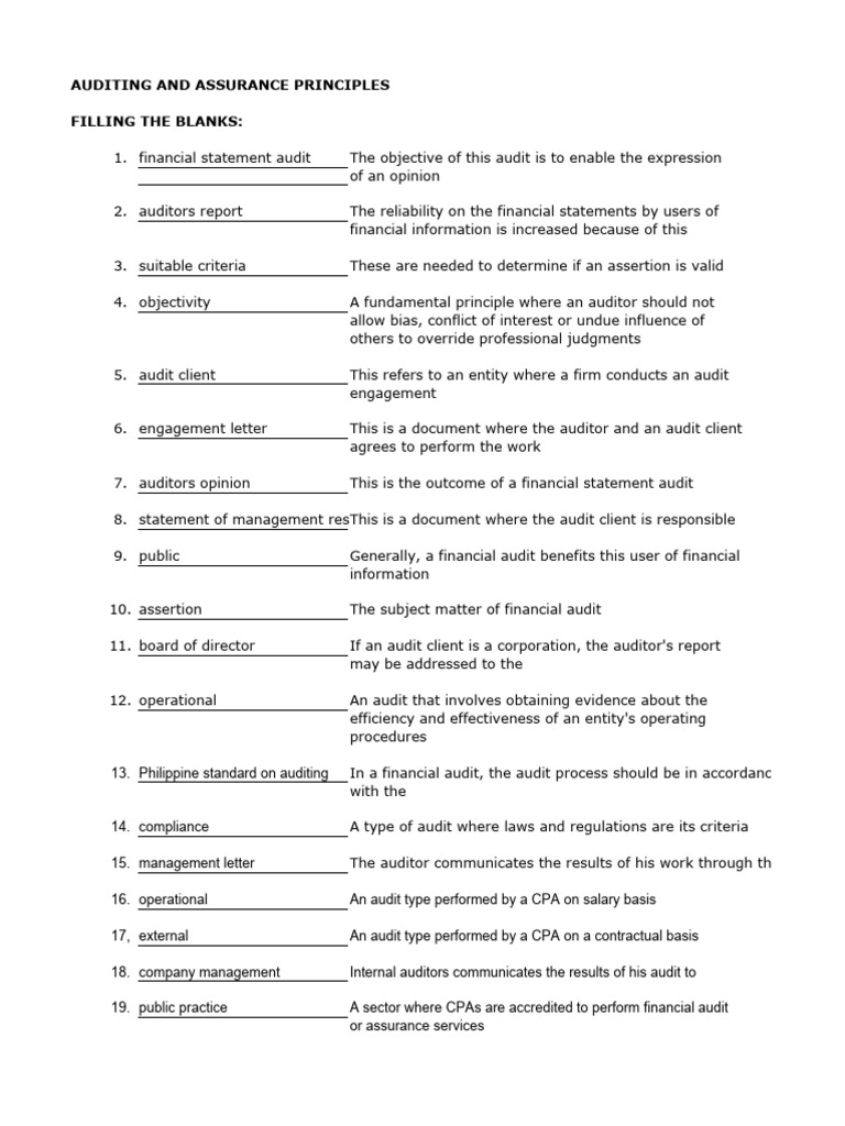 Auditing Chapter-1 Key | PDF | Audit | Financial Audit
