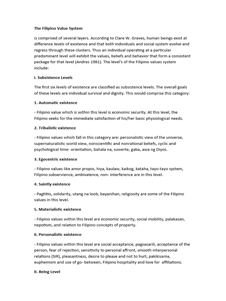 Filipino Value System | PDF