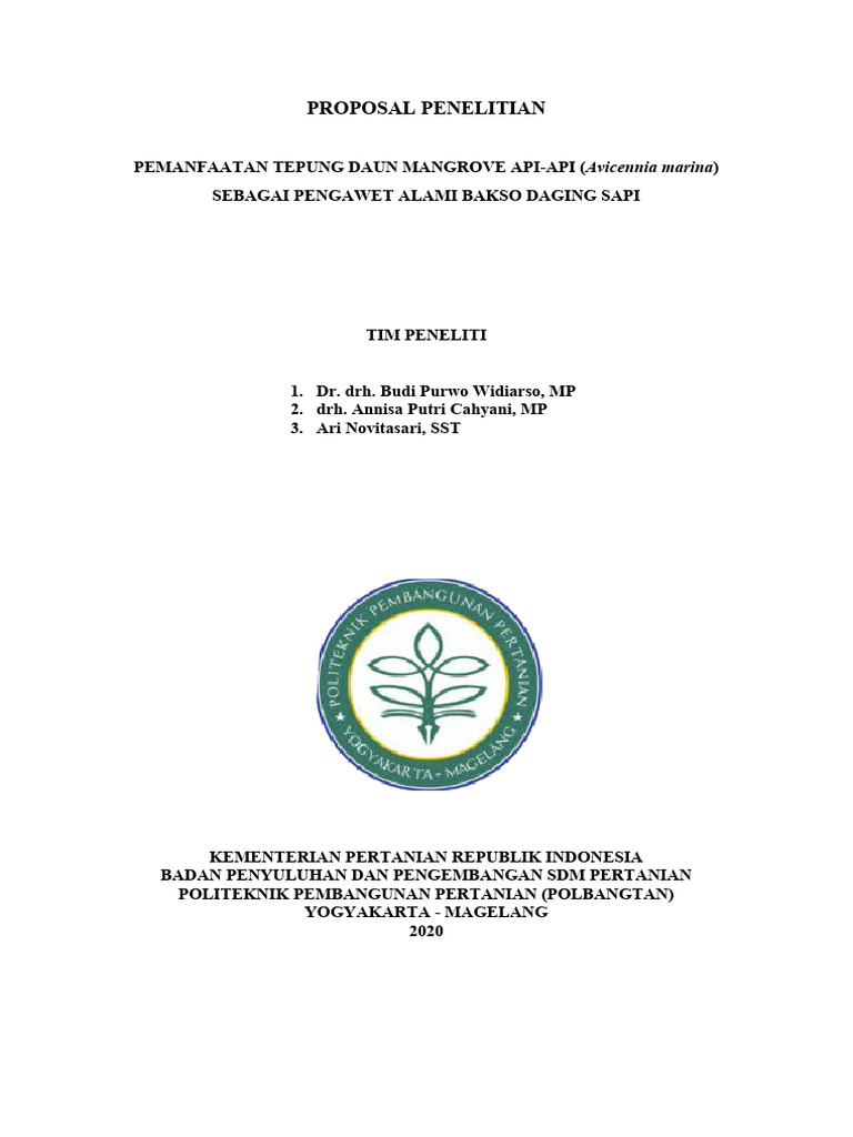 Proposal Bakso Tepung Mangrove | PDF