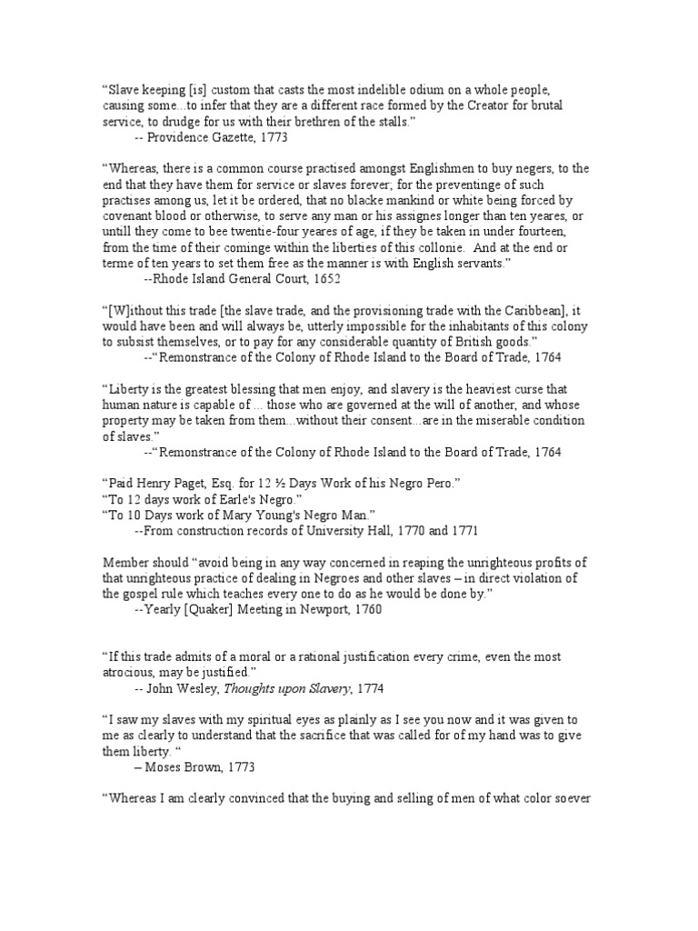 Short Quotes On Slavery at Brown | PDF | History Of Slavery | Conscience