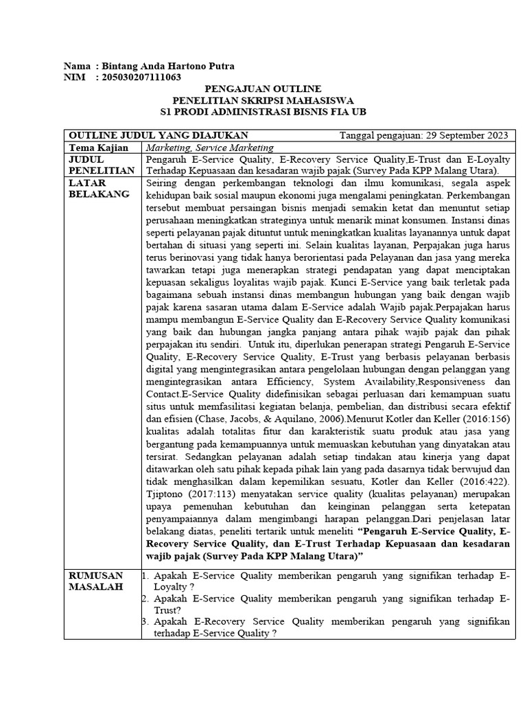 Outline 2 Bintang KPP Malang Utara | PDF