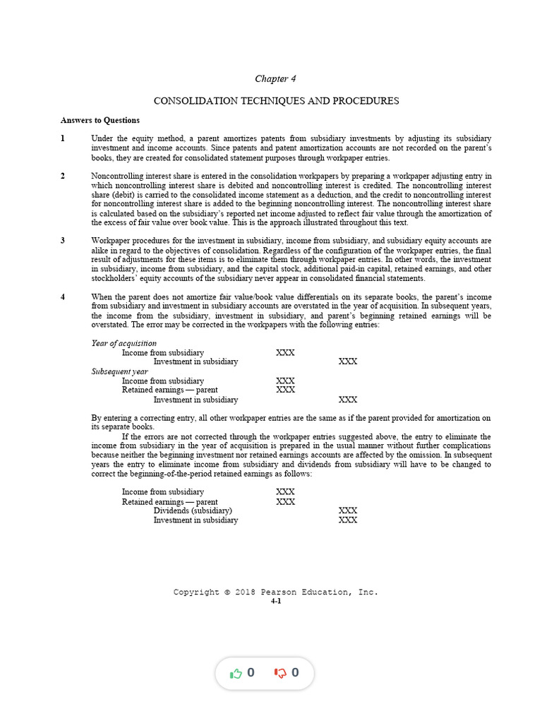 Toaz Advanced Accounting Beams CH 4 Solutions Compress | PDF | Finance ...