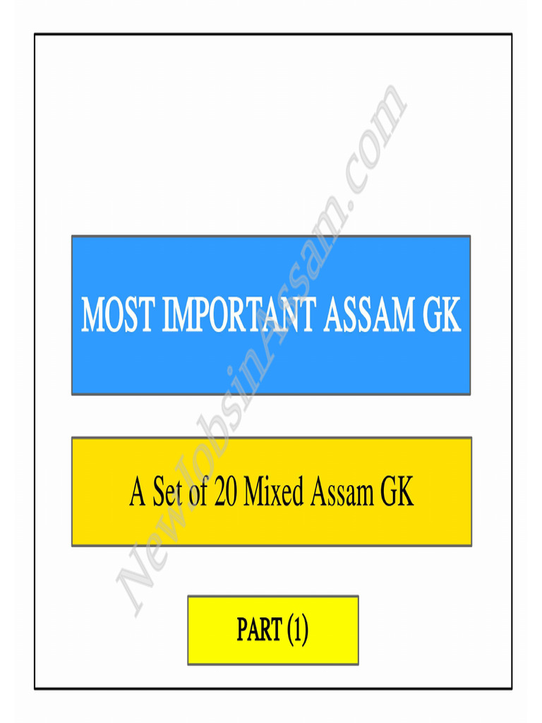 Assam GK PDF Part 1 | PDF