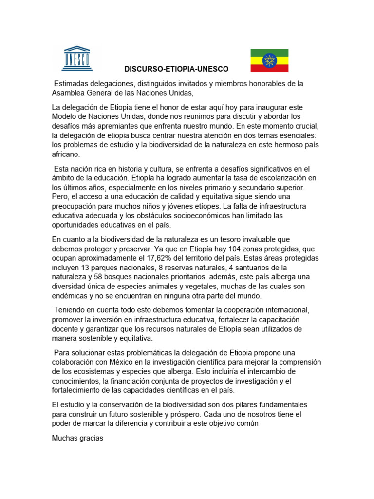 DISCURSO Onu Etiopia | PDF