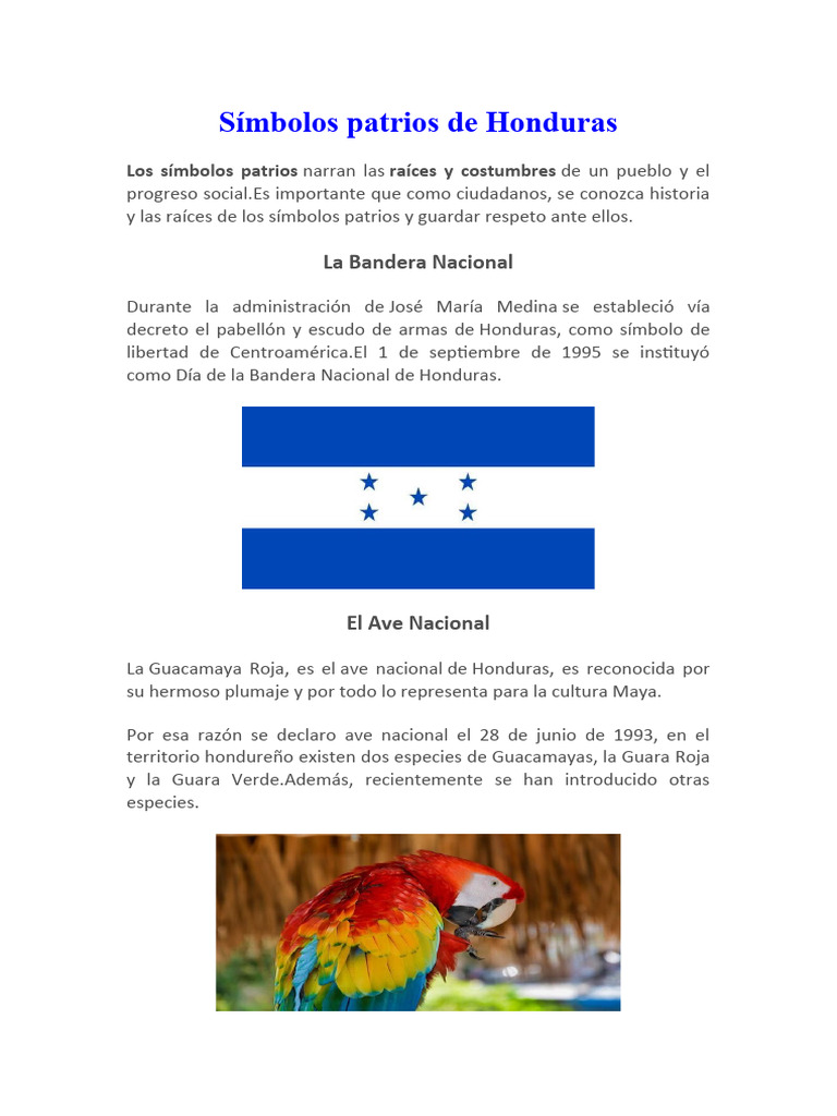 S mbolos Patrios De Honduras PDF