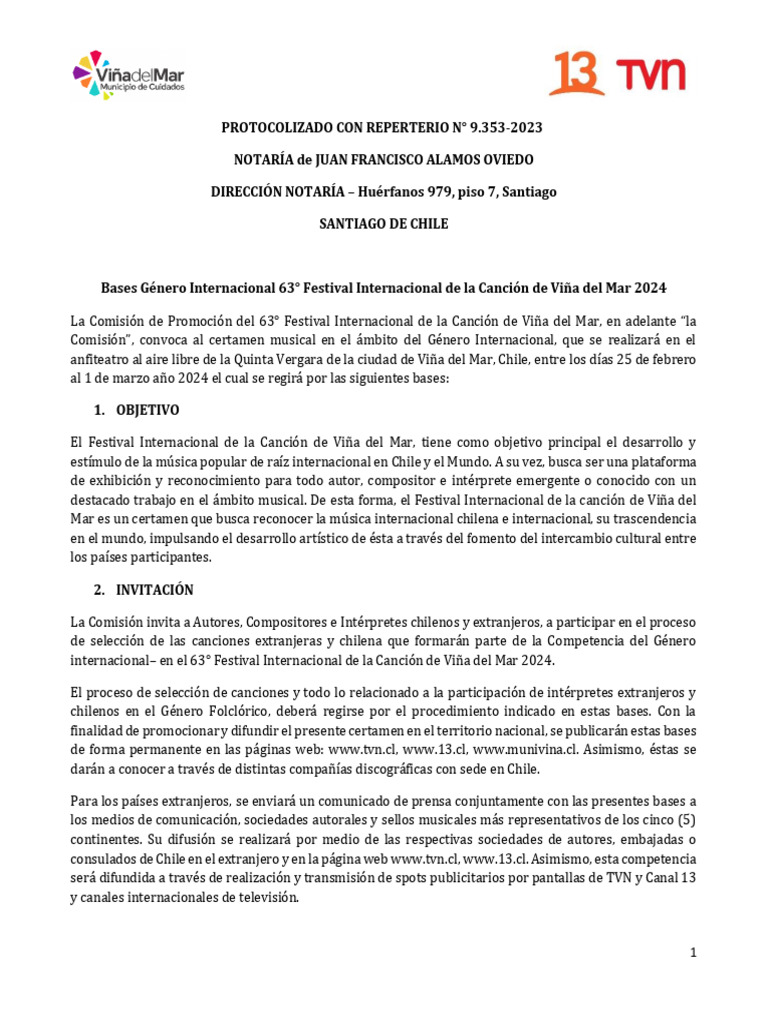 Bases Genero Internacional 63 FDV 2024 FINAL | PDF
