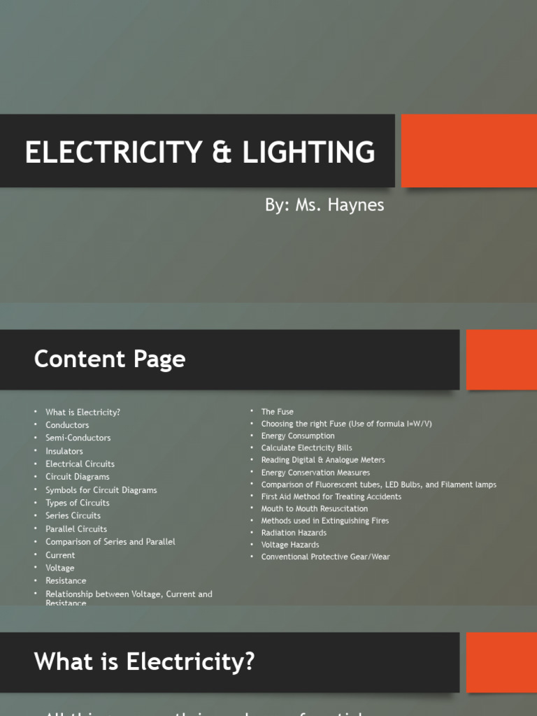 Electricity and Lighting | PDF