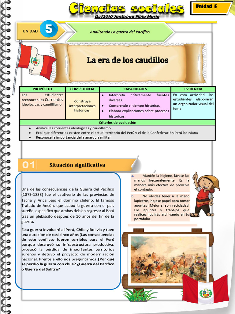 Ficha de Actividad CCSS 4°-Semana 1 Uni 5 | PDF | América del Sur | Perú