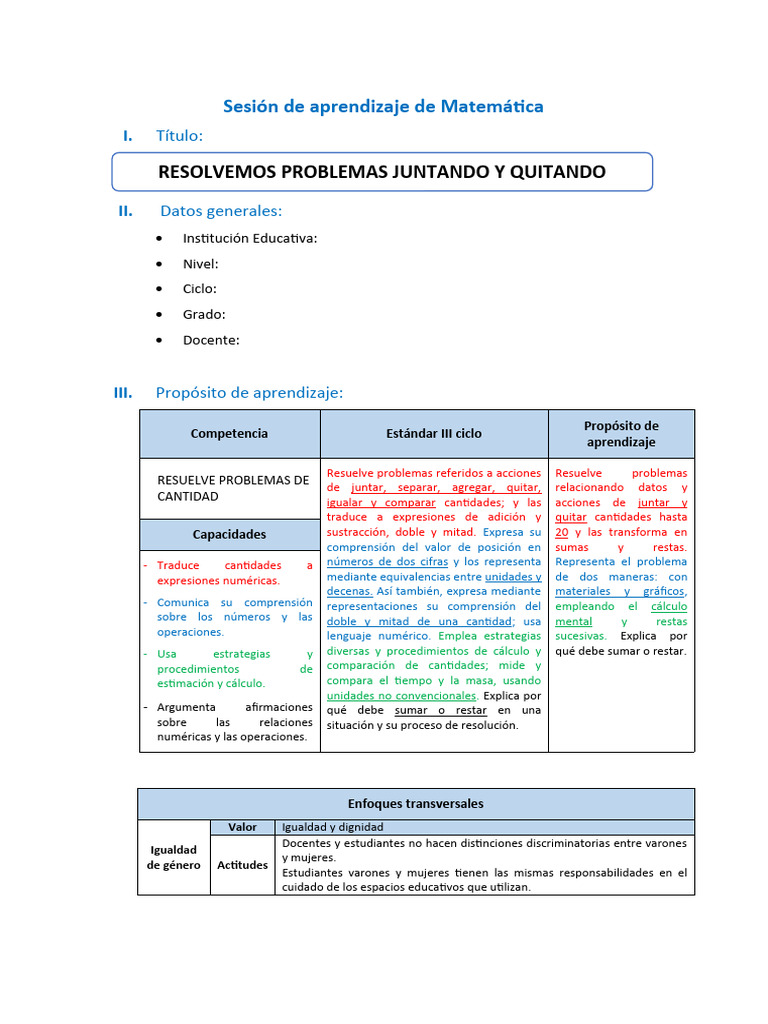 Formato para Clase Modelo - Primaria-Mat | PDF
