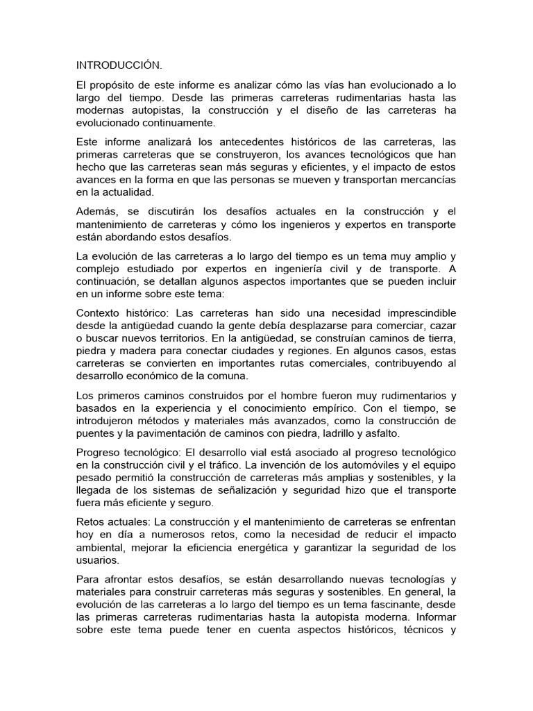Introducción Evolucion de Caminos A Lo Largo Del Tiempo. | PDF ...