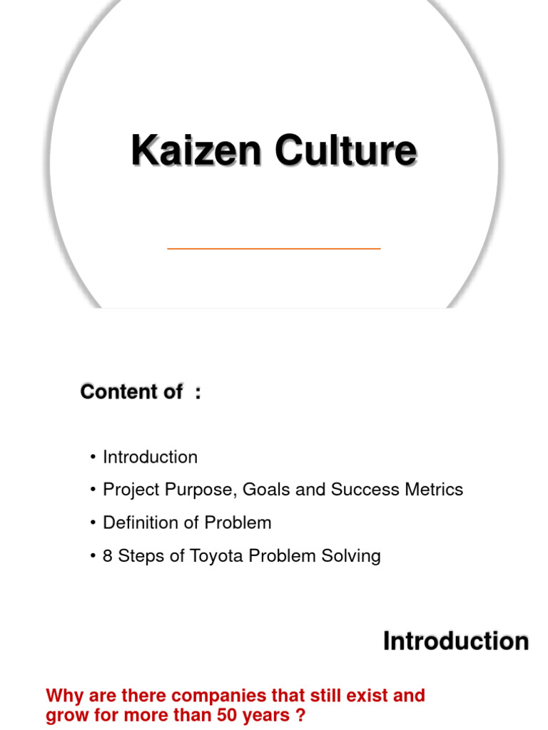 Kaizen Culture and Problem Solving Steps | PDF