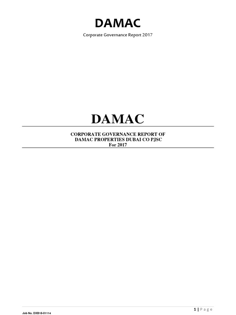 Damac: Corporate Governance Report 2017 | PDF