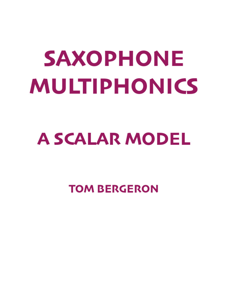 Sax Multiphonics | PDF