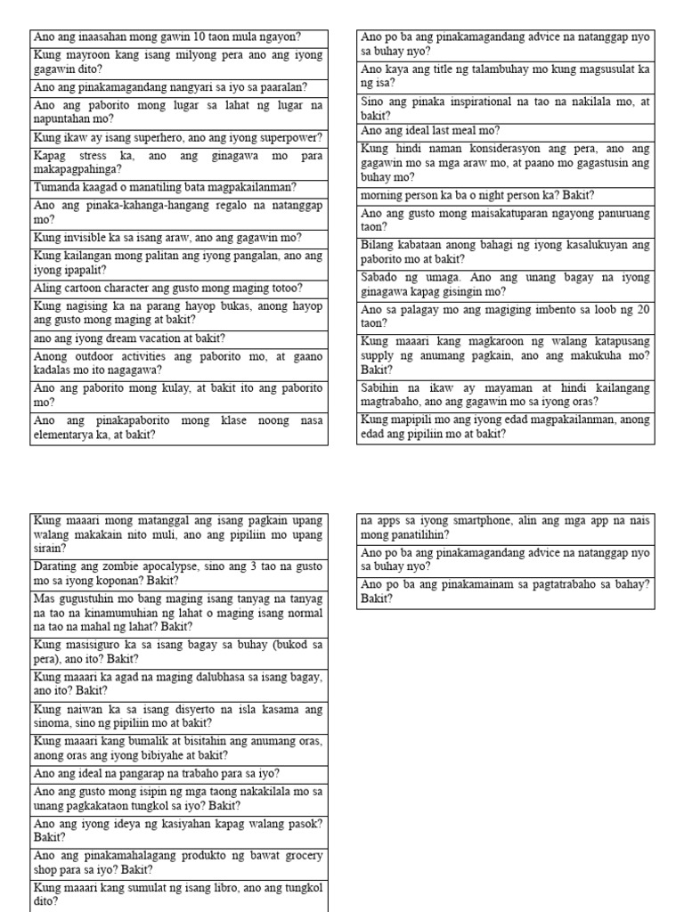 Ice Breaker Filipino | PDF