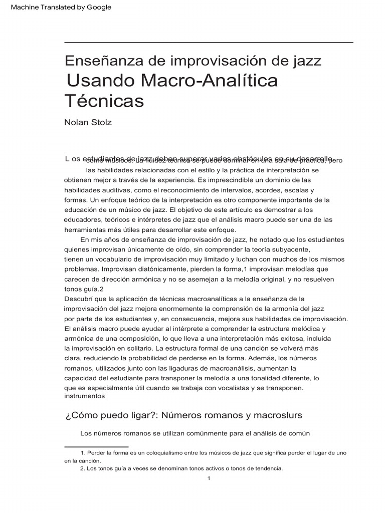 Teaching - Jazz - Improvisation - Using - Macro Español | PDF