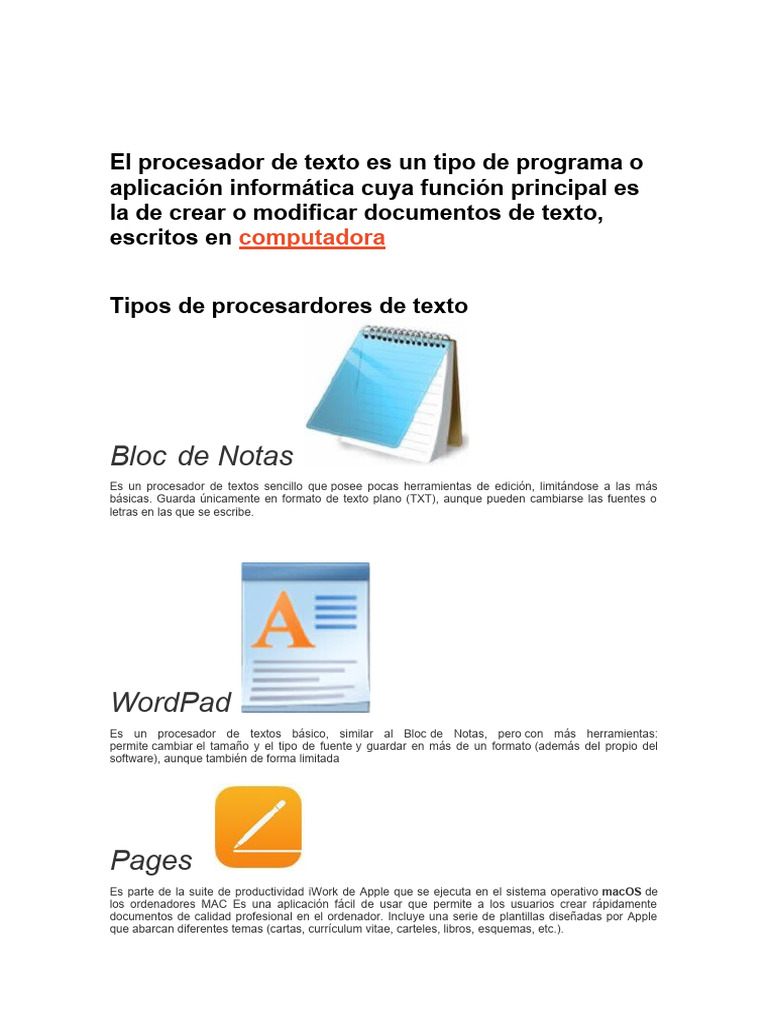 Procesadores de Texto | PDF